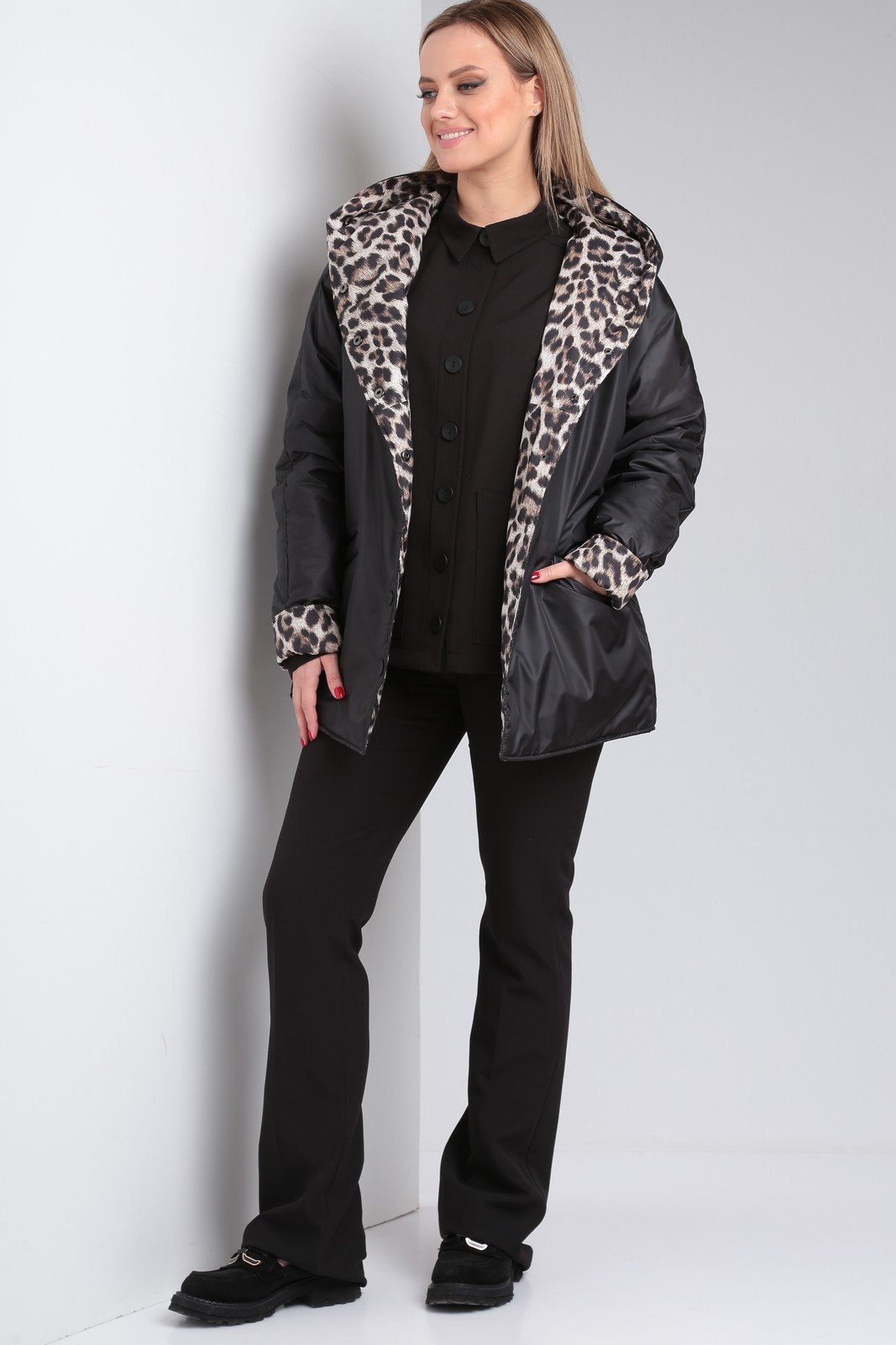 Куртка 3048 черный Modema купить в интернет магазине Велесмода